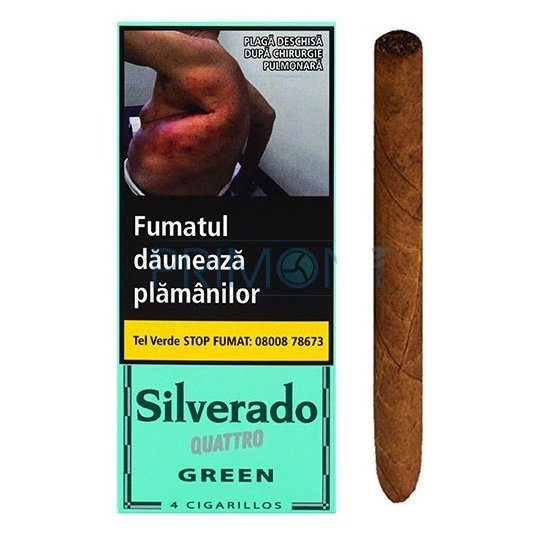 Tigari de foi Silverado Quattro Green Menta 4 fumez tutun aromat