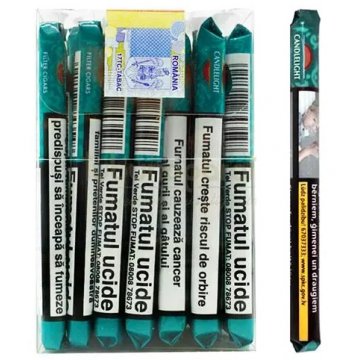 Tigari de foi Candlelight Green Filter Menta 4 Pachete
