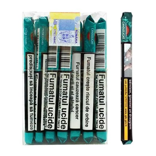Tigari de foi Candlelight Green Filter Menta 4 Pachete